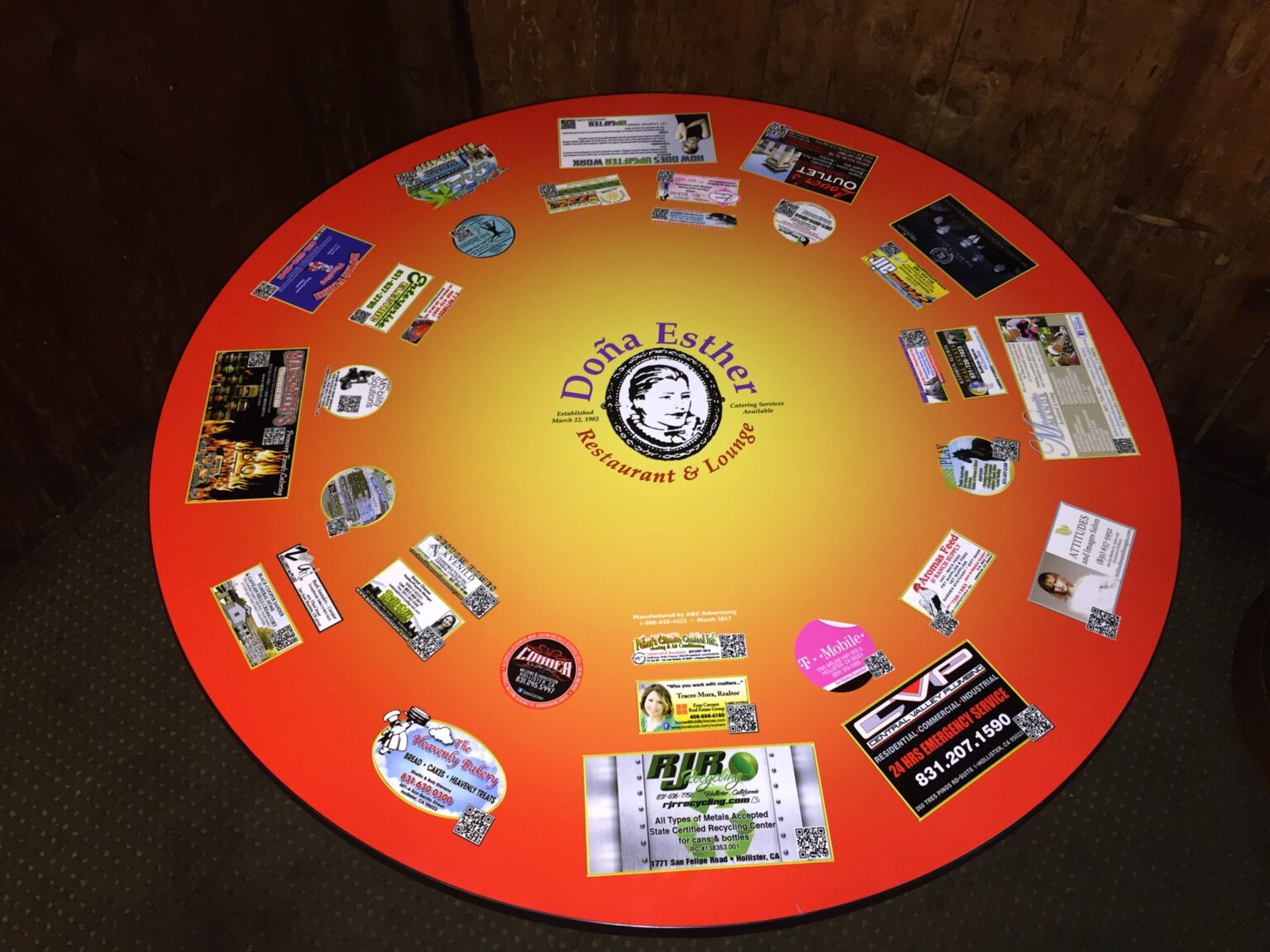 Tabletop Advertising Locations - Elite Tabletops