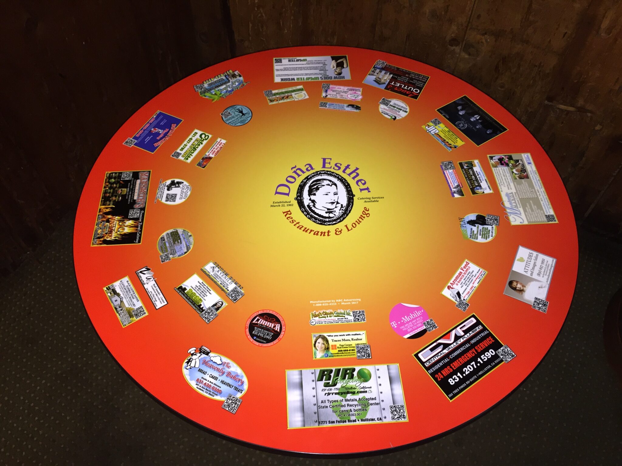 Tabletop Advertising Locations - Elite Tabletops